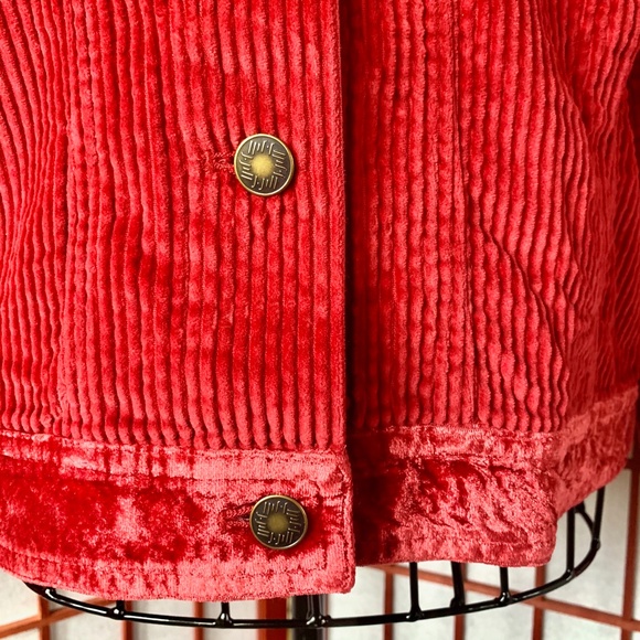 J. Jill | Jackets & Coats | Jjill Red Corduroy Jacket With Velvet ...